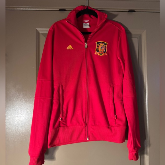 adidas | Jackets & Coats | Adidas Red Spain Emblem Jacket | Poshmark